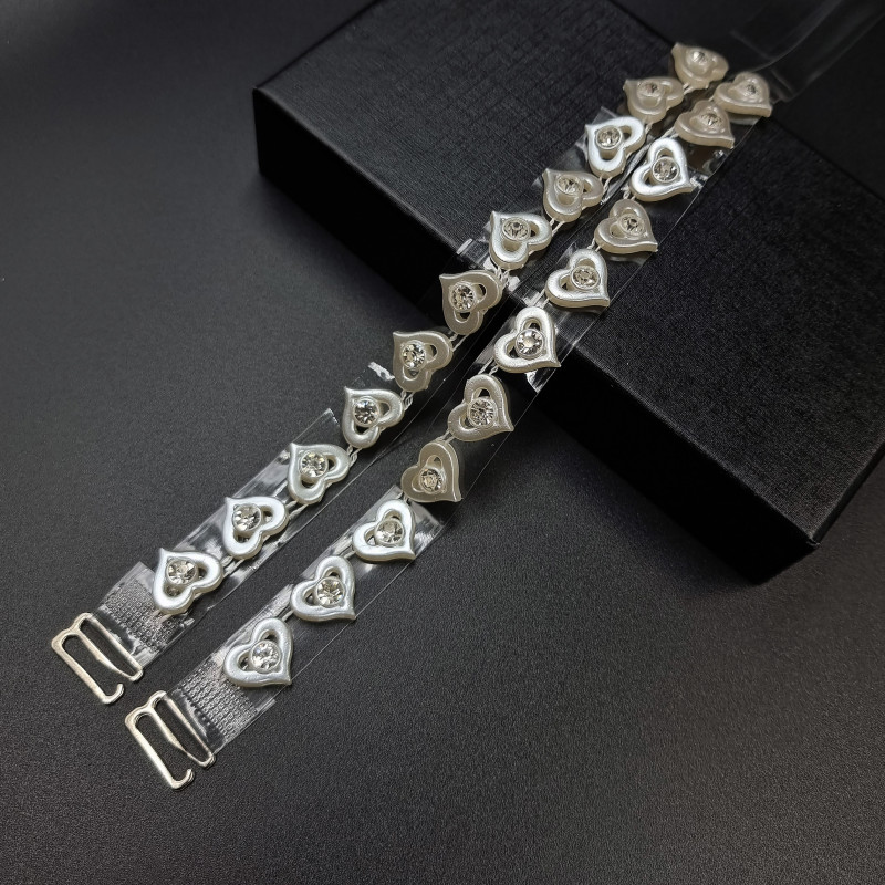 Ozdobne biżuteryjne ramiączka do biustonosza serca cyrkonie BS002344 • Beauty Senses